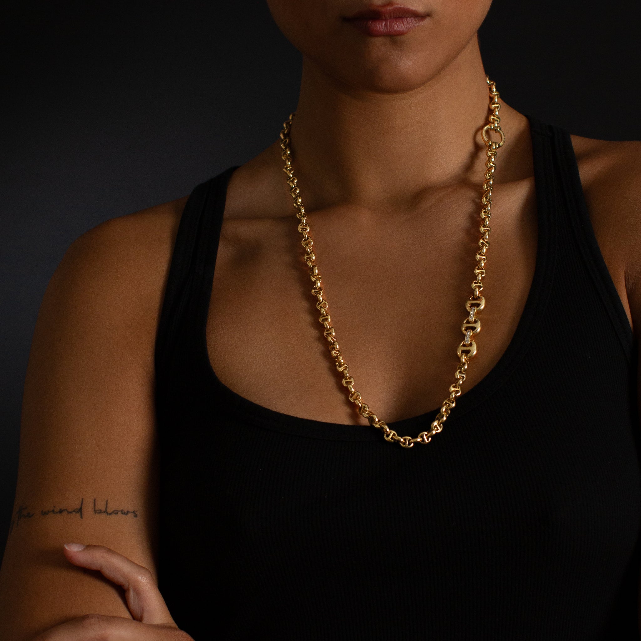 HOORSENBUHS® | 5MM OPEN-LINK™ NECKLACE WITH DIAMOND PENDANT - 26"